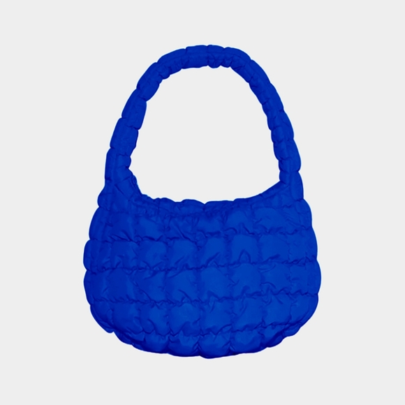 iFashionBox | Bags | Blue Puffer Tote Purse Quilted Casual Womens ...